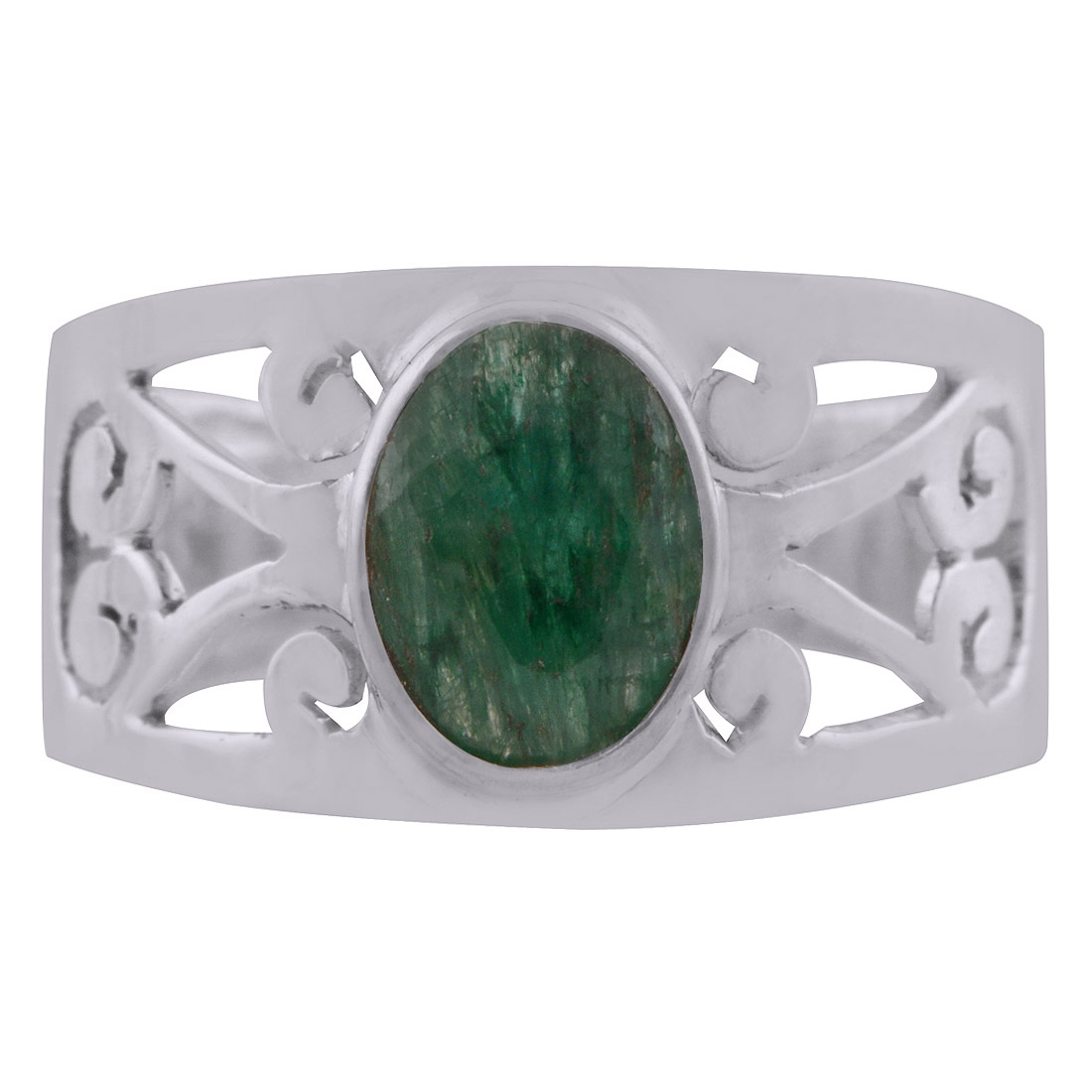 GREEN CORRUNDUM NATURAL GEMSTONE 925 STERLING SOLID SILVER OVAL CUT ...