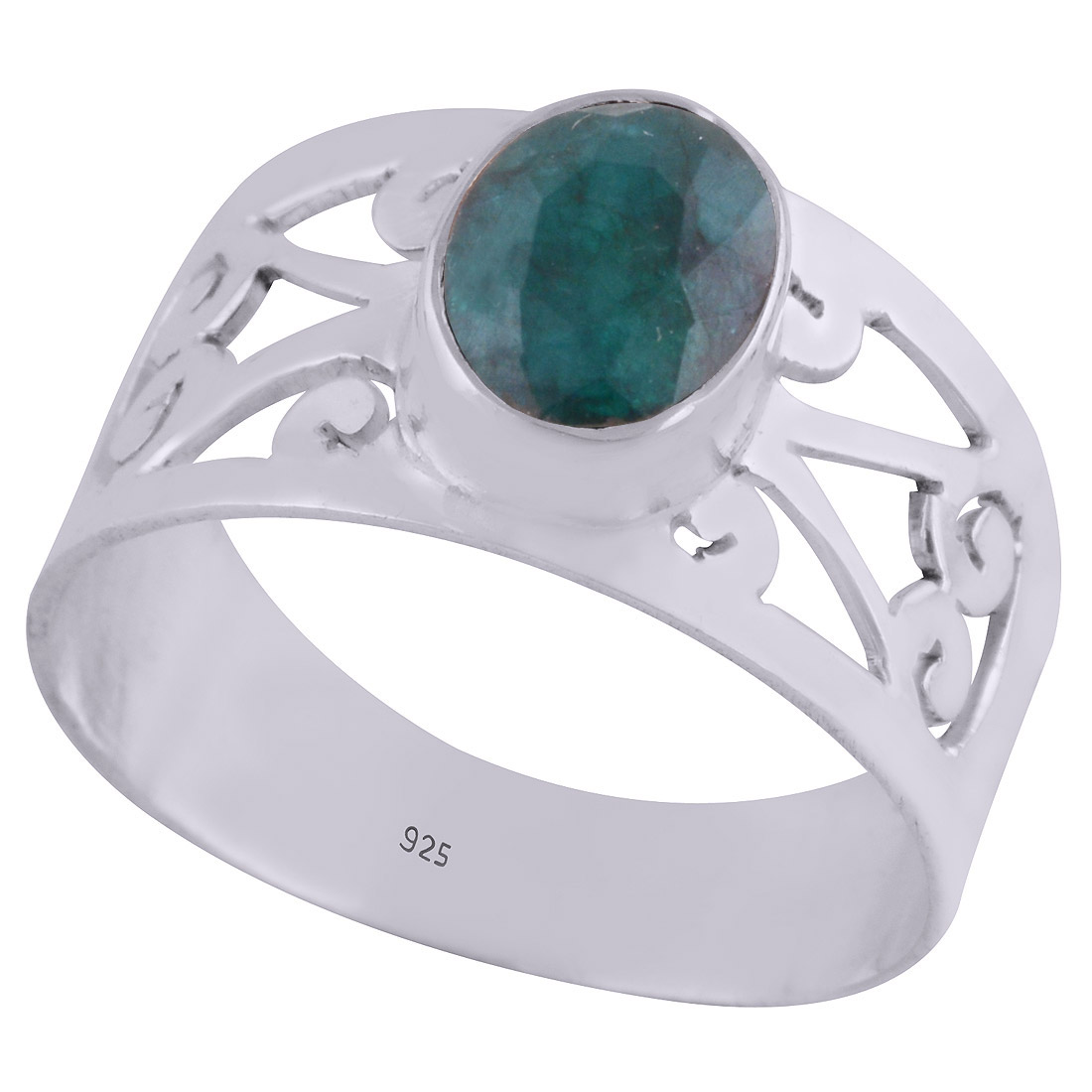 GREEN CORRUNDUM NATURAL GEMSTONE 925 STERLING SOLID SILVER OVAL CUT ...